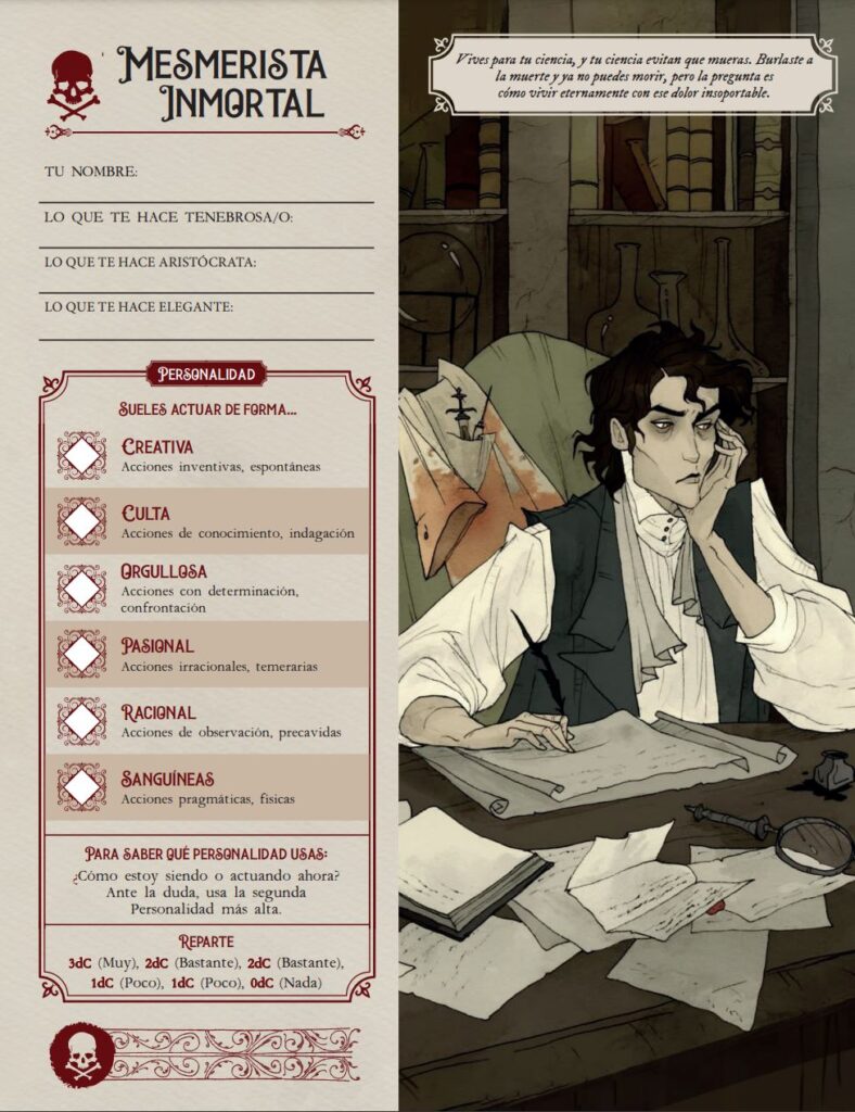 Hojas de personaje de Raven - Shadowlands Ediciones